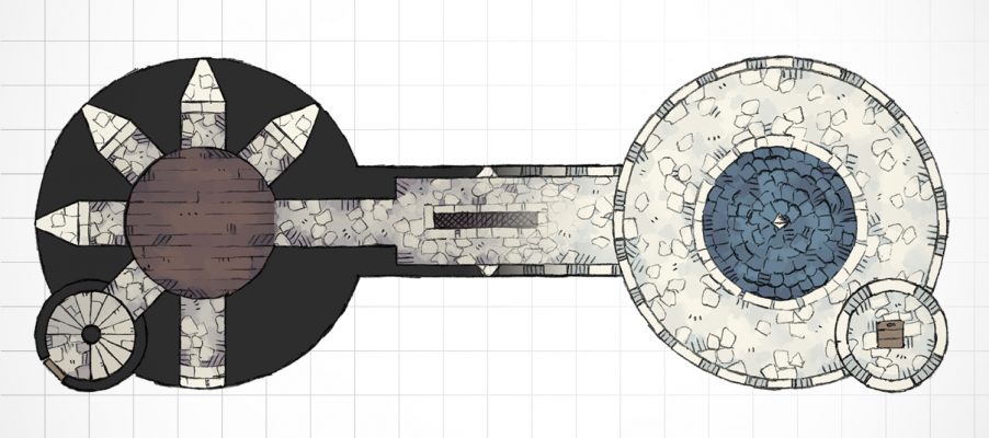 The Castle Tower, a free battle map for D&D (or other RPGs)