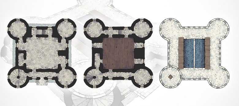 D&D Keep Map – A Castle Keep Battle Map by 2-Minute Tabletop