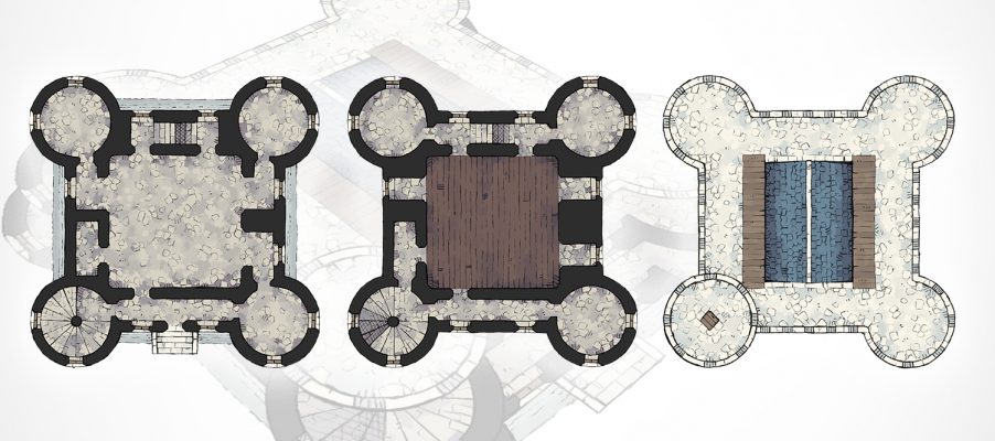 D&D Keep Map – A Castle Keep Battle Map by 2-Minute Tabletop