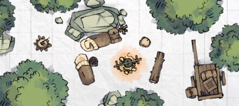 CAMP TOKEN SET, 55 free tokens by 2-Minute Table Top