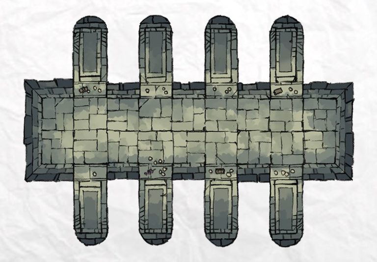 D&D Keep Map – A Castle Keep Battle Map by 2-Minute Tabletop