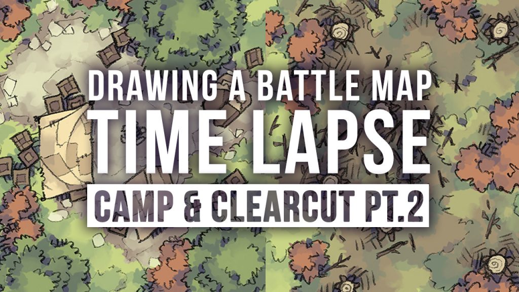 Speed Drawing the Roadside Camp & Clearcut map tiles (Pt.2) | 2-Minute ...