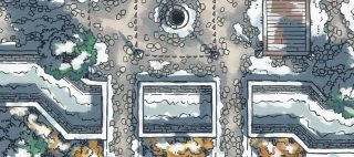 Snowy Plaza RPG Battle Map by 2-Minute Table Top