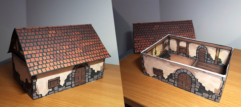 Papercraft House RPG Set Piece Map by 2-Minute Table Top