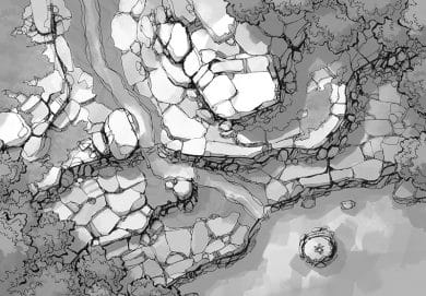 Rocky Descent RPG Battle Map by 2-Minute Table Top