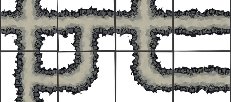 Cave Tunnels RPG Map Tiles by 2-Minute Table Top