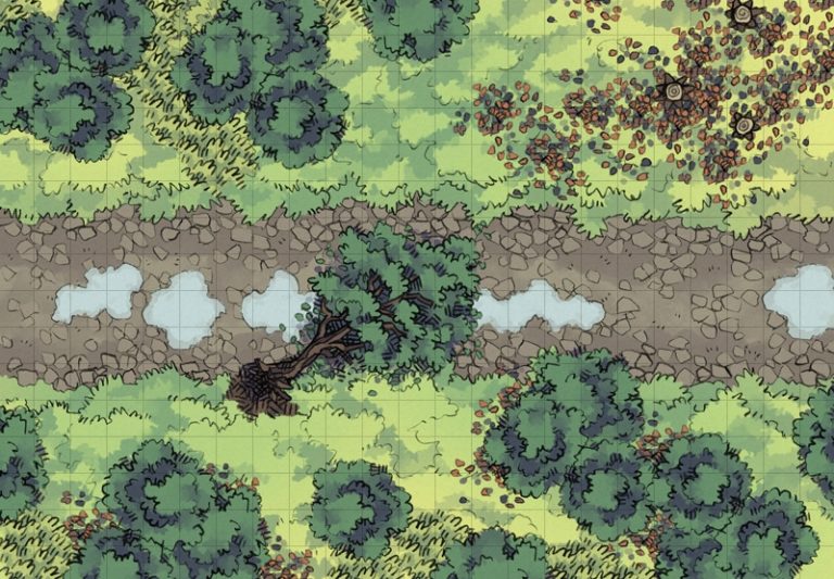 Cobblestone Highway RPG battle map by 2-Minute Table Top