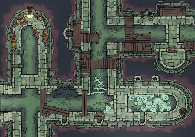 Sewer Map Assets | RPG map assets with art by 2-Minute Tabletop