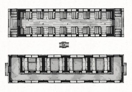 Steam Train Passenger Cars | Battle Maps by 2-Minute Tabletop