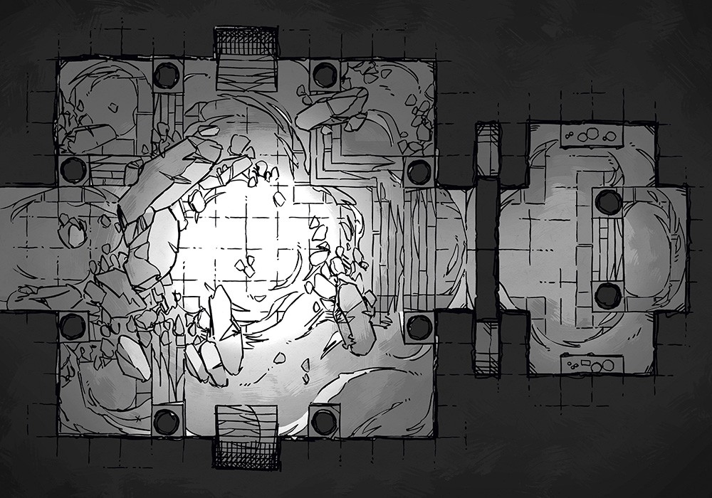 Crumbling Desert Tomb Battle Map | 2-Minute Tabletop
