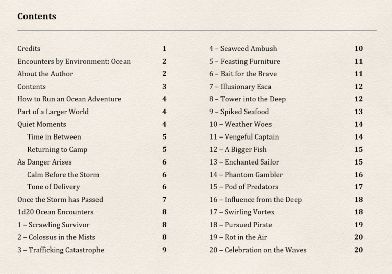 Ocean Encounters Printable PDF Resource | 2-Minute Tabletop