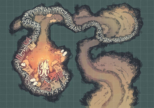 Snake Den Fantasy Battle Map by 2-Minute Tabletop