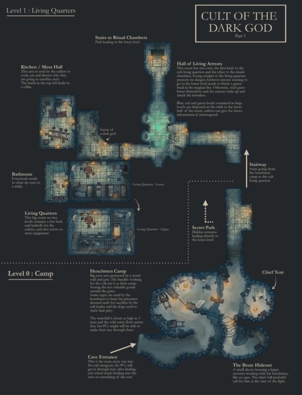 Cult Dungeon Upper Red Custom Map | 2-Minute Tabletop Cult Dungeon Upper Red Custom Map | 2-Minute Tabletop