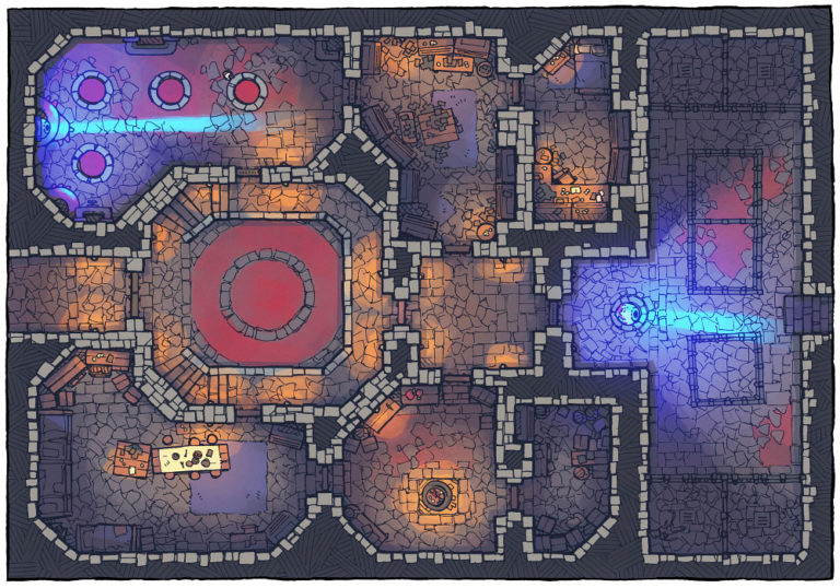 The Cultist Lair Dungeon Map by 2-Minute Tabletop