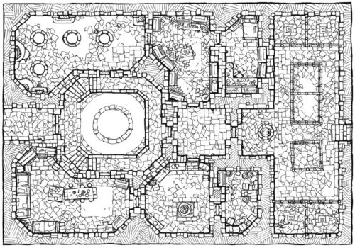 The Cultist Lair Dungeon Map by 2-Minute Tabletop