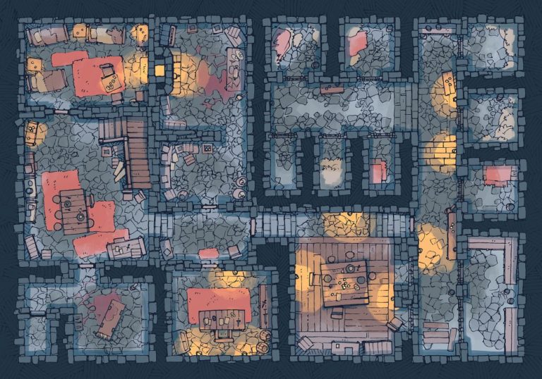 Dungeon Jail Pack – Battle Map & Assets Pack by 2-Minute Tabletop