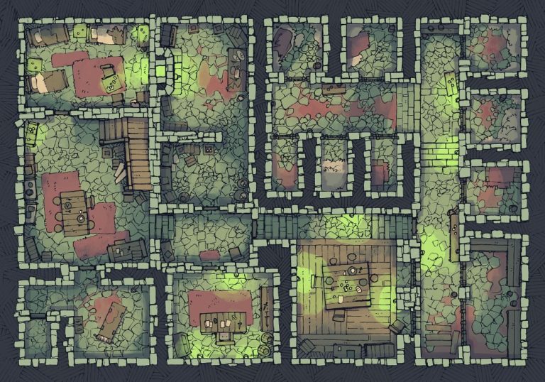 Dungeon Jail Pack – Battle Map & Assets Pack by 2-Minute Tabletop