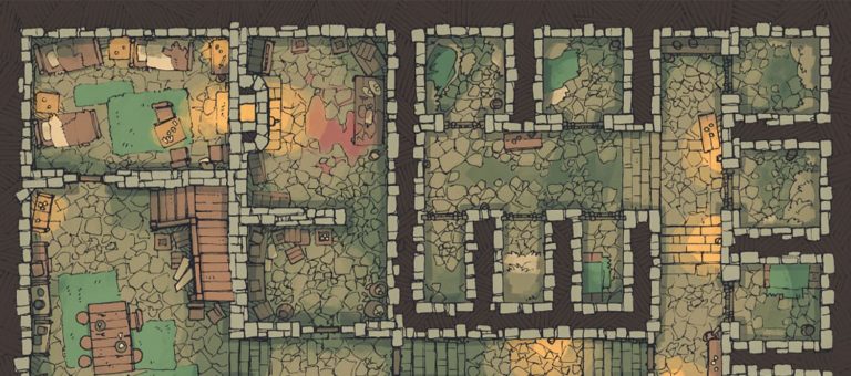 Dungeon Jail Battle Map – An Underground Prison by 2-Minute Tabletop