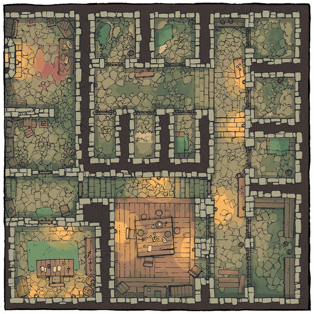 Dungeon Jail Prison Battle Map - Instagram | 2-Minute Tabletop