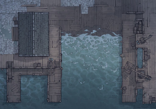 The Shipyard – A Free Port / Harbor Battle Map from 2-Minute Tabletop