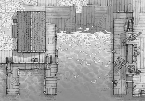 The Shipyard – A Free Port / Harbor Battle Map from 2-Minute Tabletop