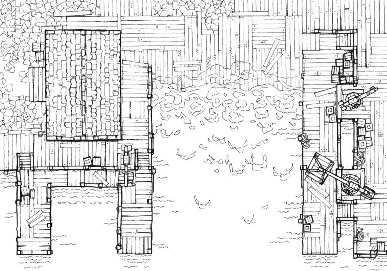 The Shipyard | A 23x16" Harbor / Port Battle Map by 2-Minute Tabletop
