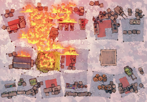 AoE Templates for Common 5e Fire Spells from 2-Minute Tabletop