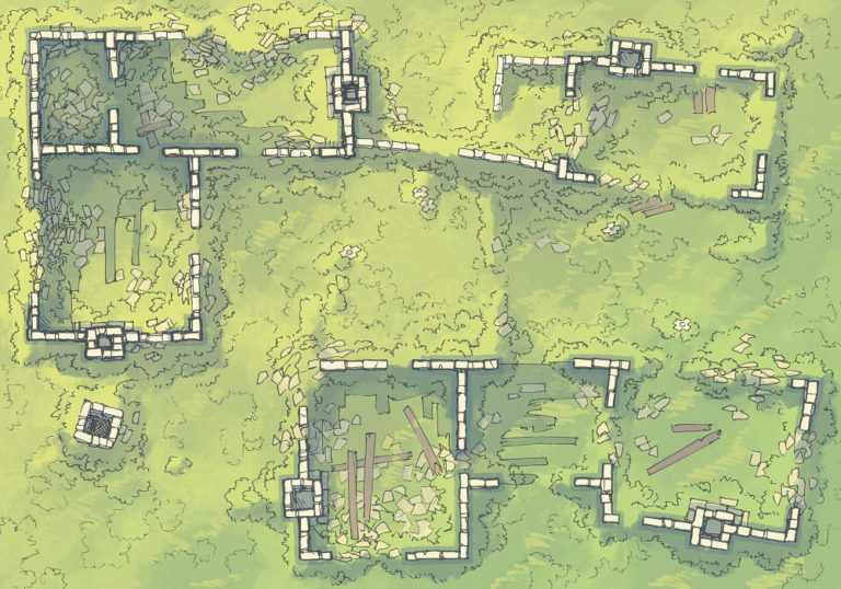The Meadow Ruins – A 22x16 Battle Map from 2-Minute Tabletop