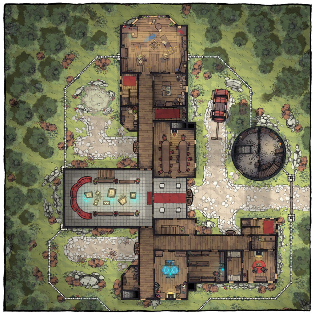 Margaster Mansion battle map - Square preview | 2-Minute Tabletop