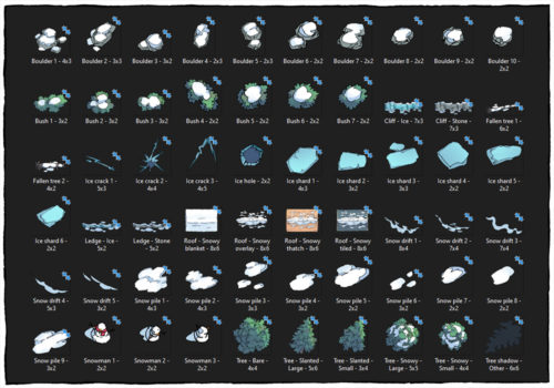 Snowy Winter Assets Pack | Maps & Assets by 2-Minute Tabletop