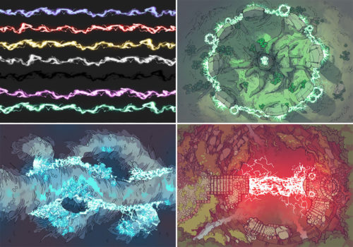 Lightning Spell Templates - Cones, Lines, and More by 2-Minute Tabletop