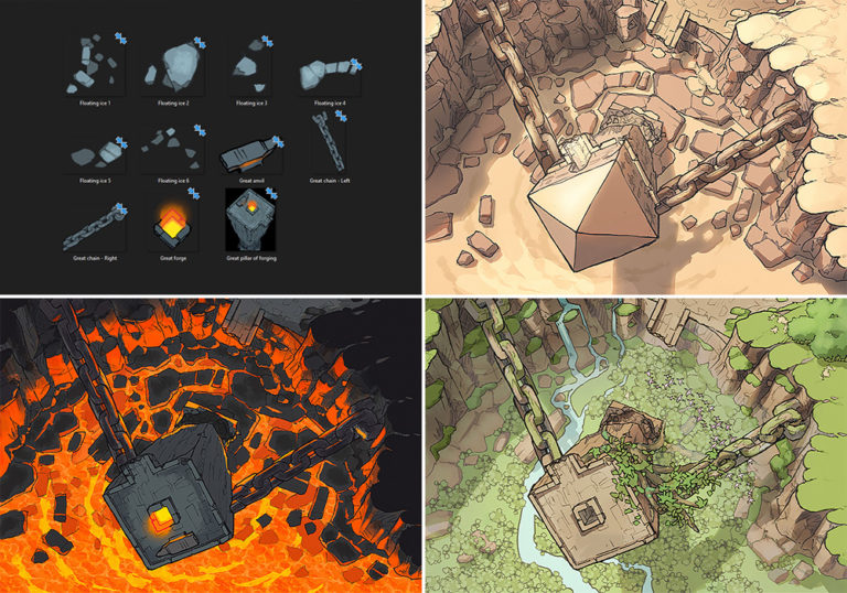 The Frozen Forge Pack – Volcanic, Jungle, and Desert battle maps