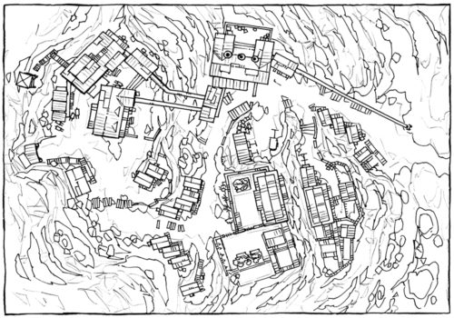 The Mining Town – Cliffside Town Map by 2-Minute Tabletop
