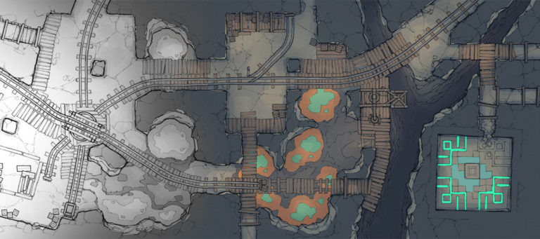 The Thermal Mines (Part 2) 16x22 Battle Map by 2-Minute Tabletop