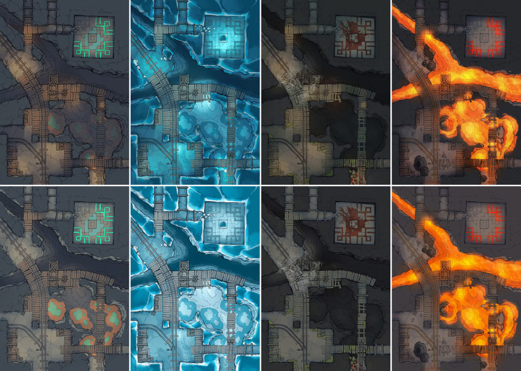 The Thermal Mines Pt.2 – Overgrown, Glacial, & Volcanic Battle Maps