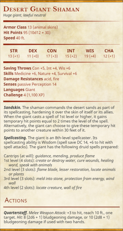 Scorn of the Sands, Part 1: Hitir Desert Giants | For Use in D&D 5E