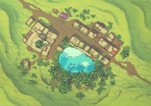 The Desert Oasis Town Pack | Town Maps & Assets by 2-Minute Tabletop