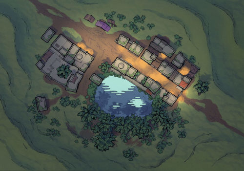 The Desert Oasis Town Pack | Town Maps & Assets by 2-Minute Tabletop