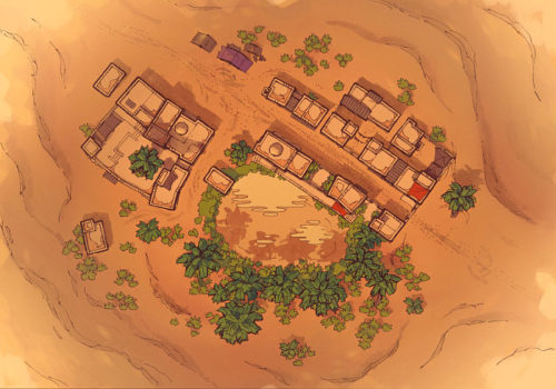 The Desert Oasis Town Pack | Town Maps & Assets by 2-Minute Tabletop