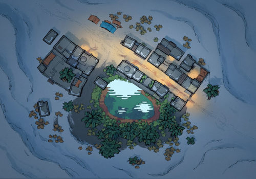 The Desert Oasis Town Pack | Town Maps & Assets by 2-Minute Tabletop