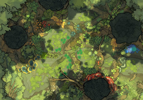 The Forest Fungi Map Assets Pack | Maps & Assets by 2-Minute Tabletop