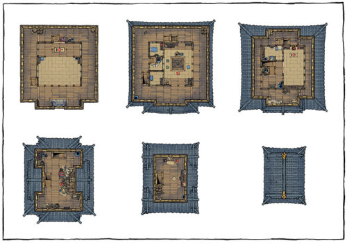 Japanese Castle Oshiro | Battle Maps by 2-Minute Tabletop