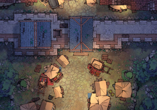 City Gates | Market Battle Map by 2-Minute Tabletop