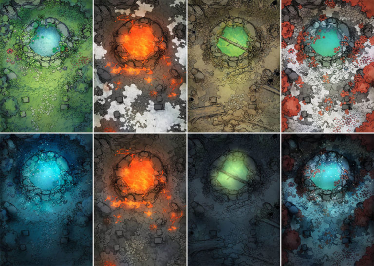 Sacred Spring | Forest battle map by 2-Minute Tabletop