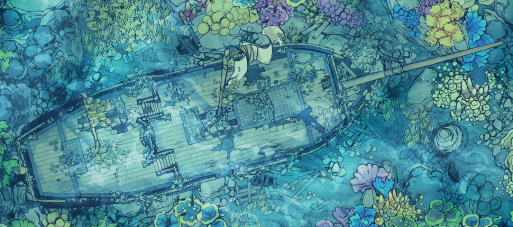 Sailing Chef battle map - Underwater banner | 2-Minute Tabletop