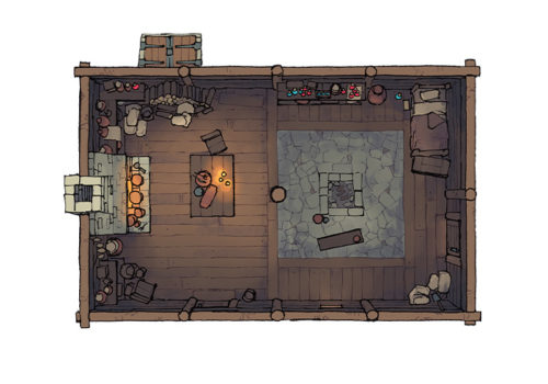 The Sinister Cabin | Fantasy Battle Map by 2-Minute Tabletop