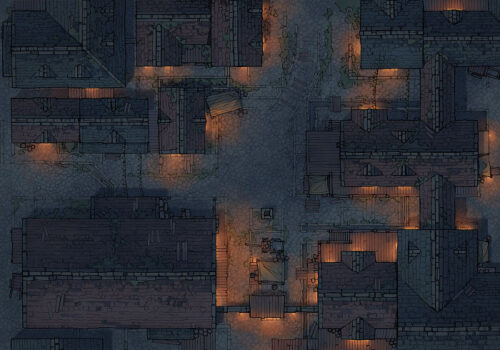 Town Center | Medieval City Battle Map by 2-Minute Tabletop