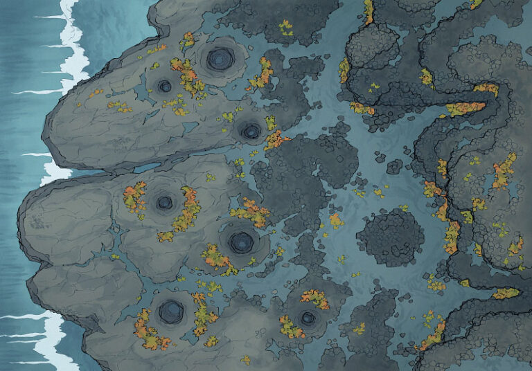 Crab Rock | Seaside Battle Map by 2-Minute Tabletop