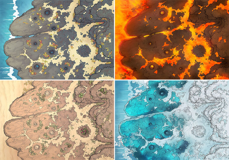 The Crab Rock Battle Map | Fantasy Maps from 2-Minute Tabletop