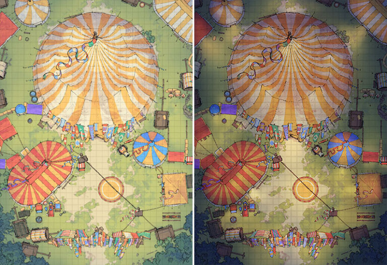 The Circus Tent battle map by 2-Minute Tabletop